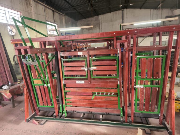 Tronco de contenção modelo americano com duas cabines e balança digital ...